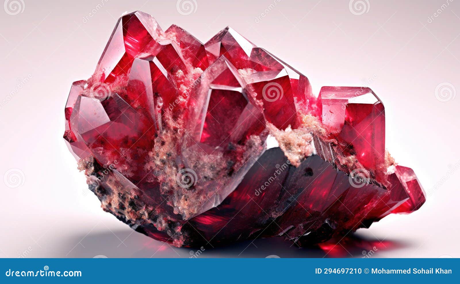 Mineral Shaped Ruby Brilliant Red Crystal Gemstone White Defocused ...