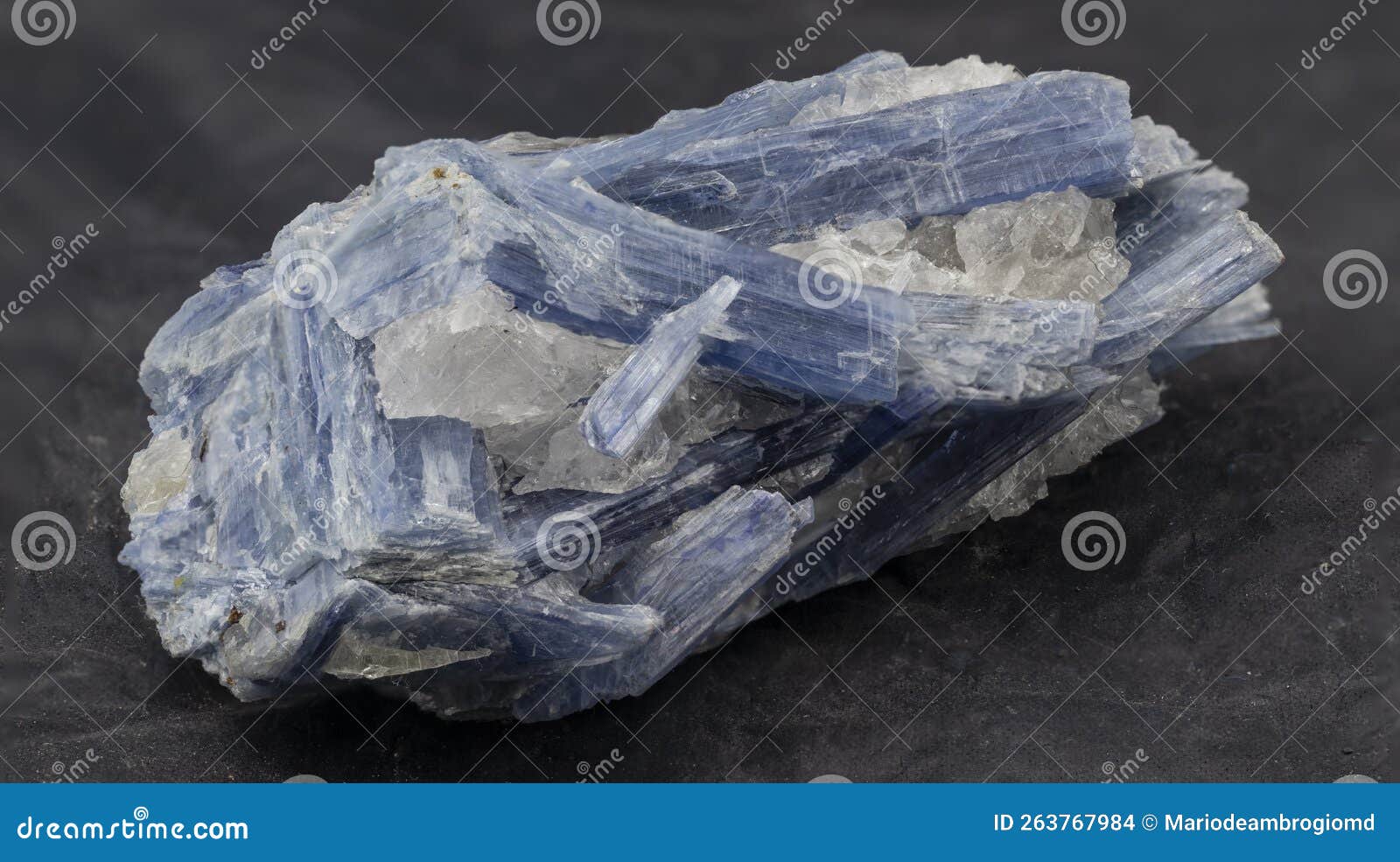 Mineral Specimen of Kyanite on a Black Background, Collection Mineral ...