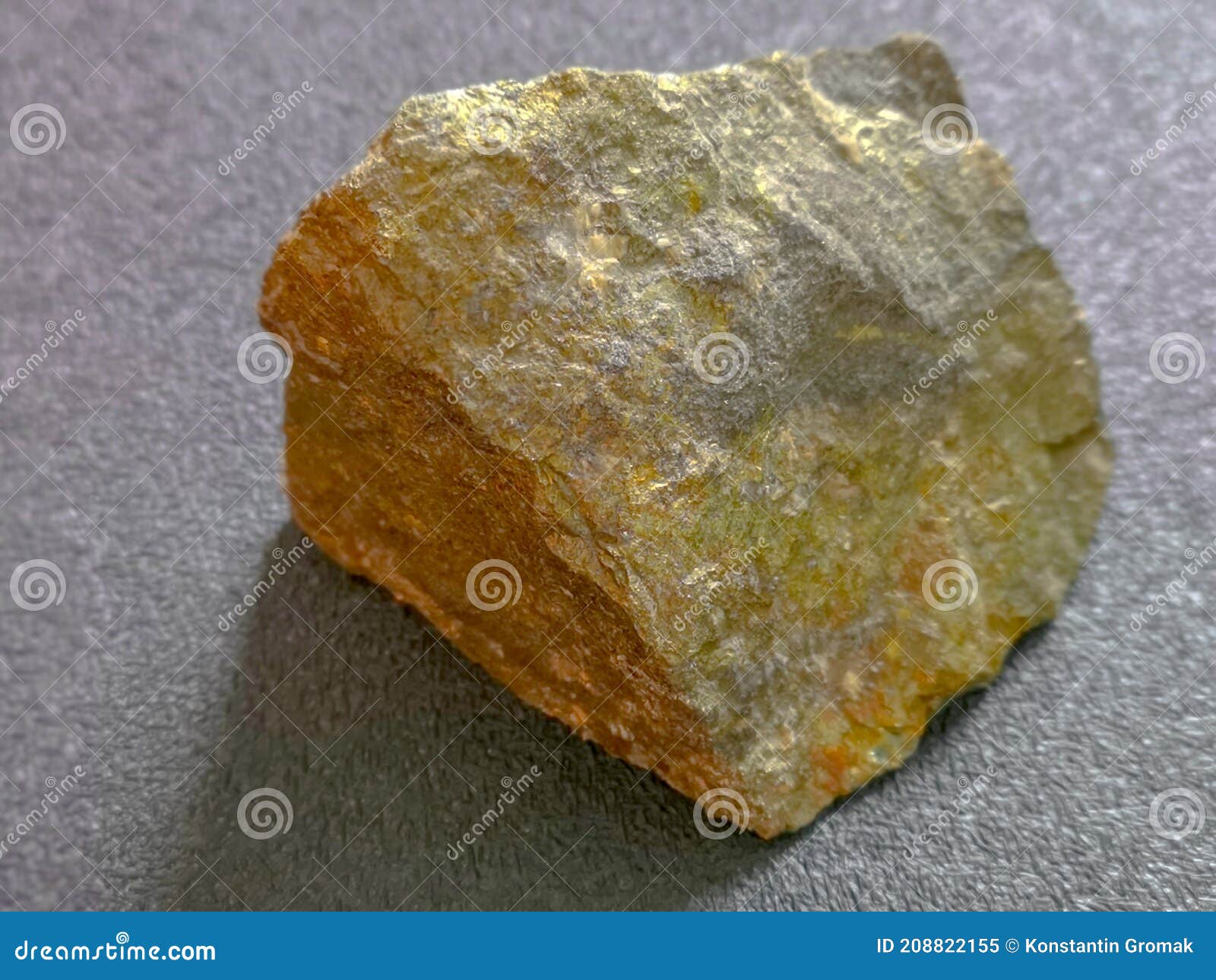 The Mineral is a Stone Chip with Yellow Inclusions Stock Image - Image ...