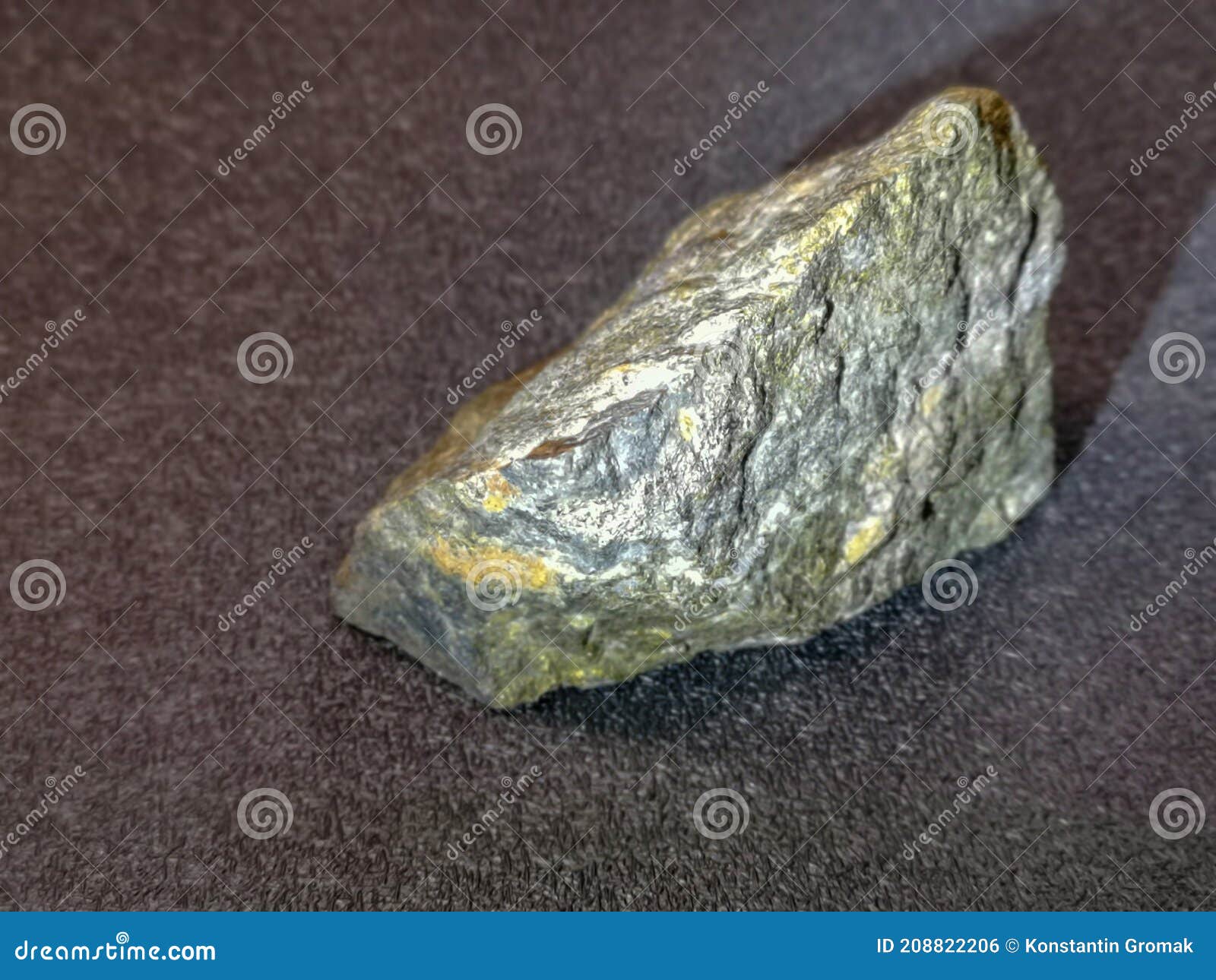 The Mineral is a Stone Chip with Yellow Inclusions Stock Photo - Image ...
