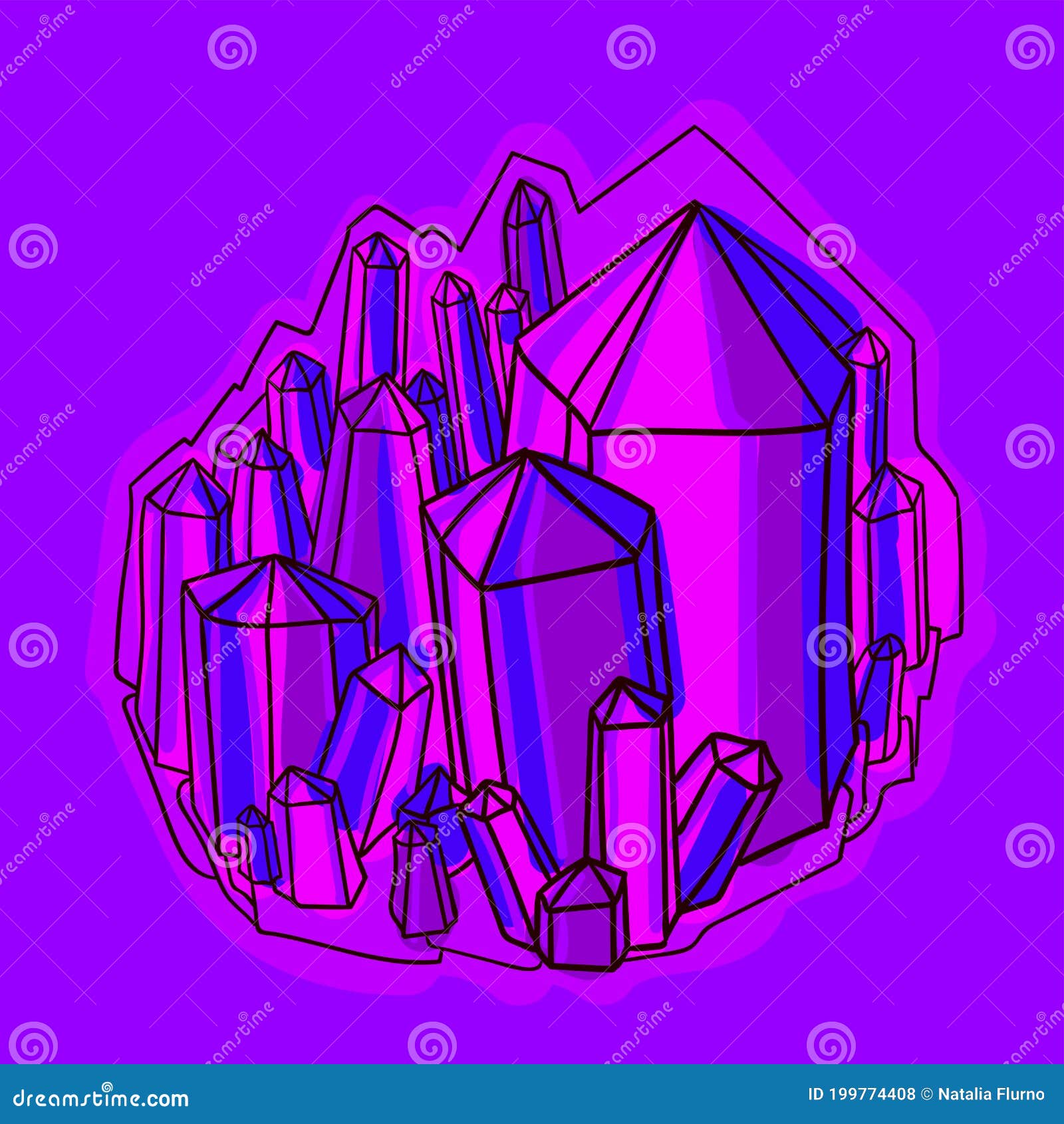Crystals stock vector. Illustration of decoration, esoteric - 199774408