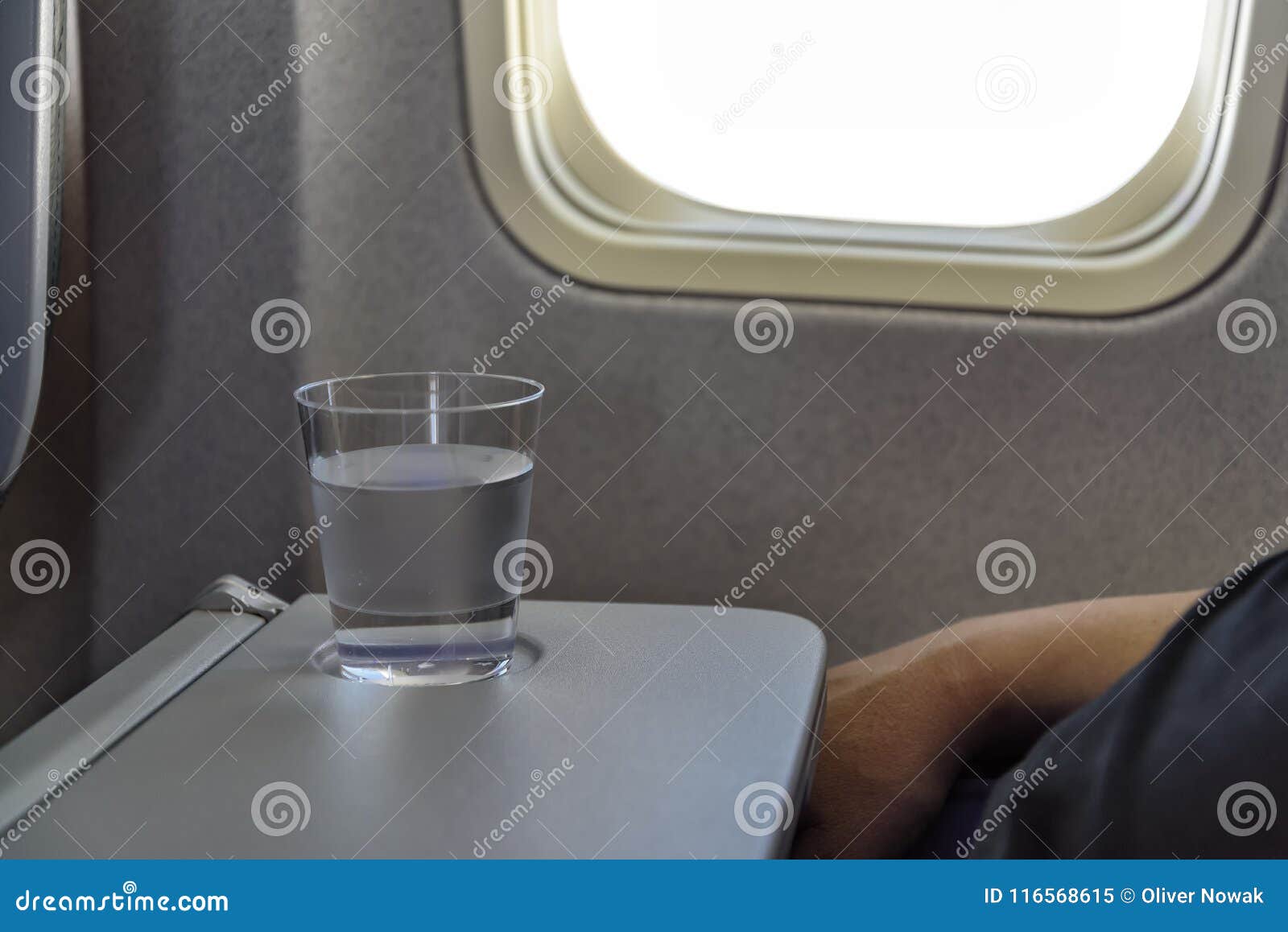 Mineral Water in an Airplane Stock Image - Image of airline, airplane ...