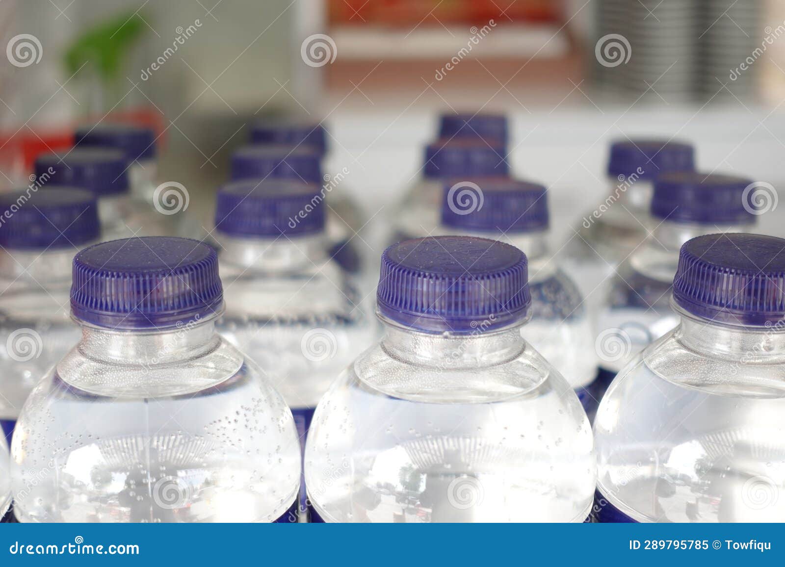 Mineral Water Bottle in a Row Stock Image - Image of fresh, container ...