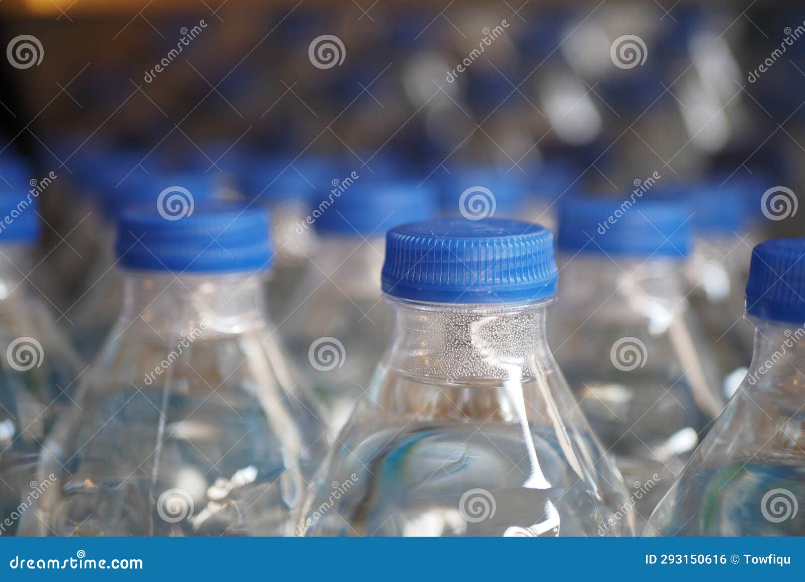 Mineral Water Bottle in a Row Stock Photo - Image of drink, purified ...