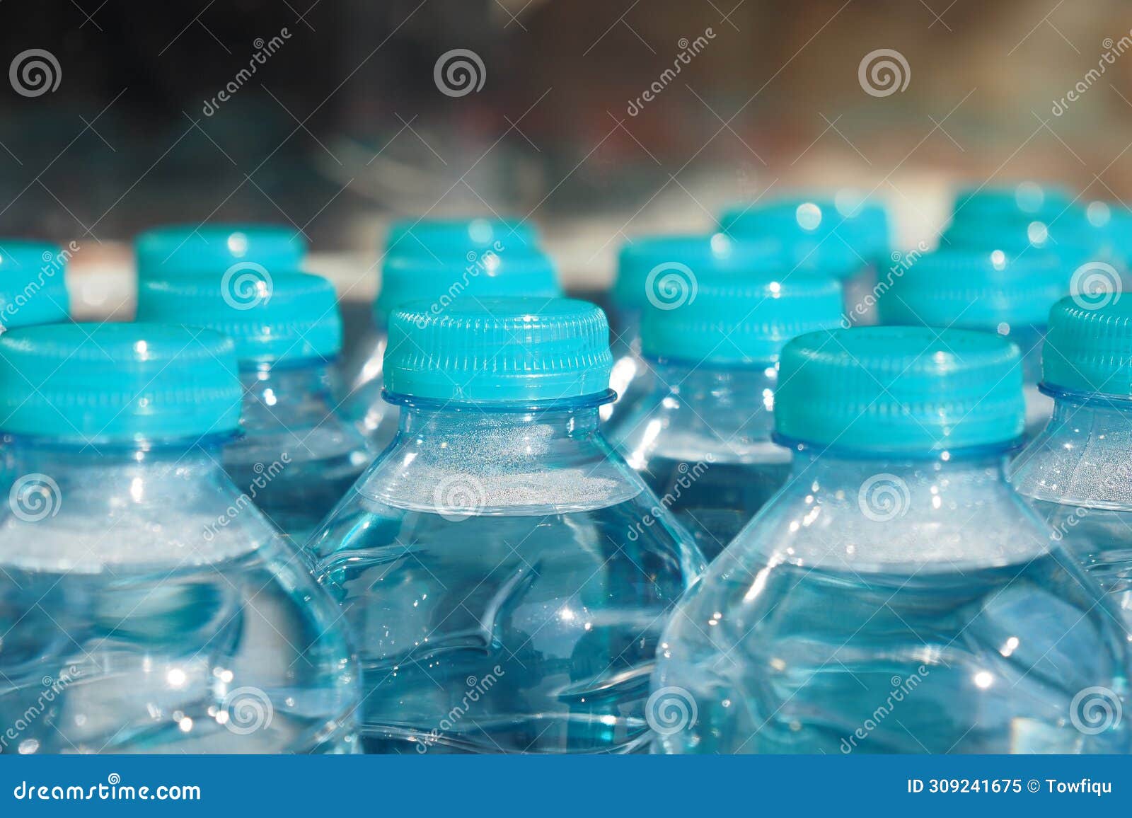 Mineral Water Bottle in a Row Stock Image - Image of water, liquid ...