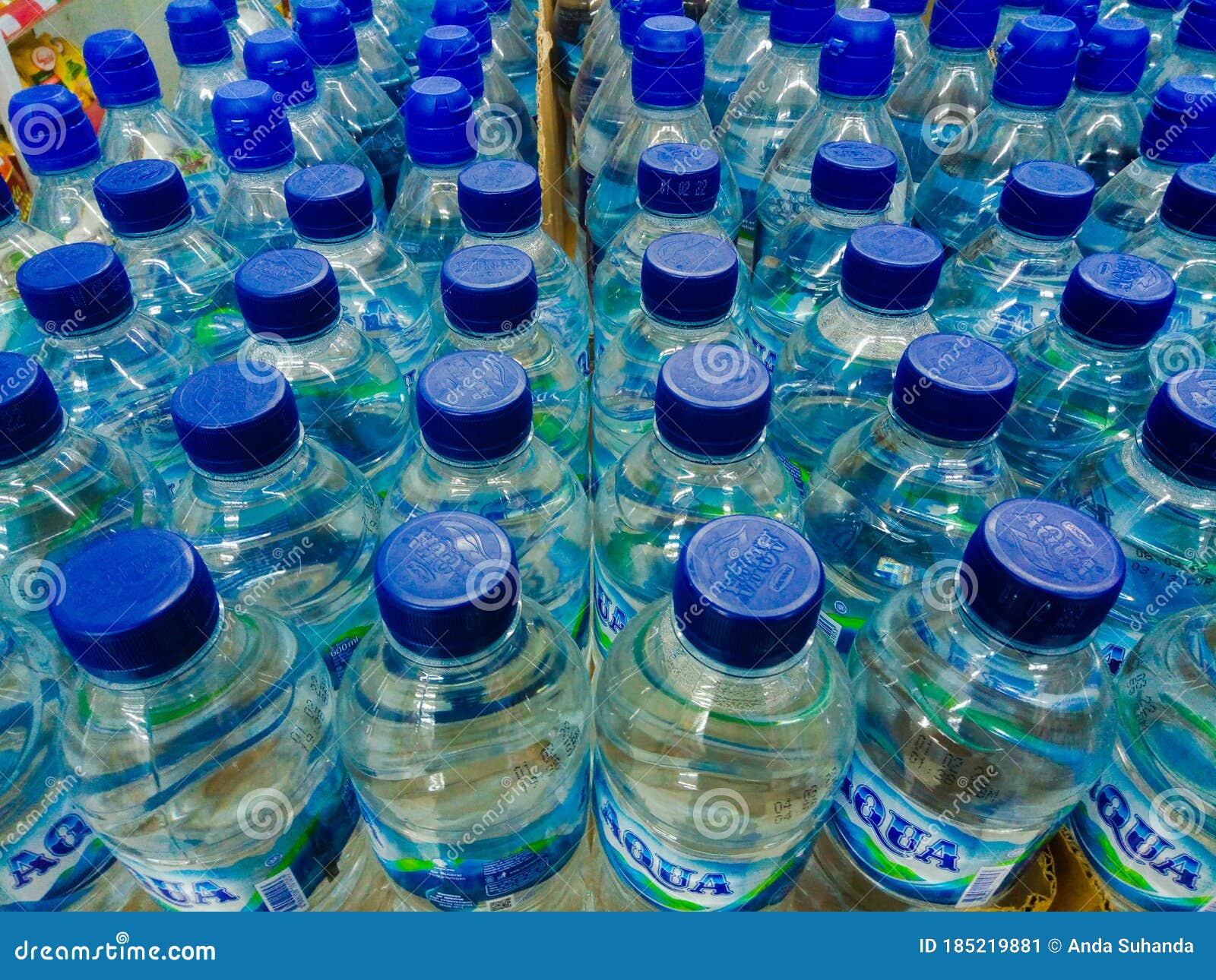 Mineral Water Product Display in a Minimarket Editorial Photo - Image ...