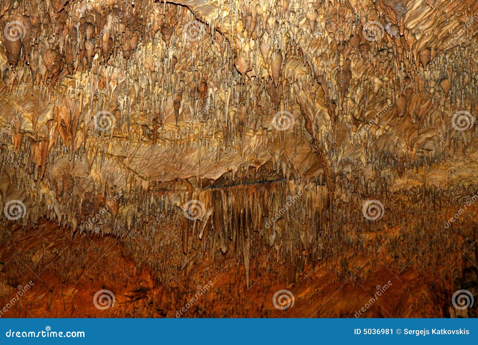 Stalagmite Stones Hanging On The Ceiling Of A Drip Cave, Beautiful ...