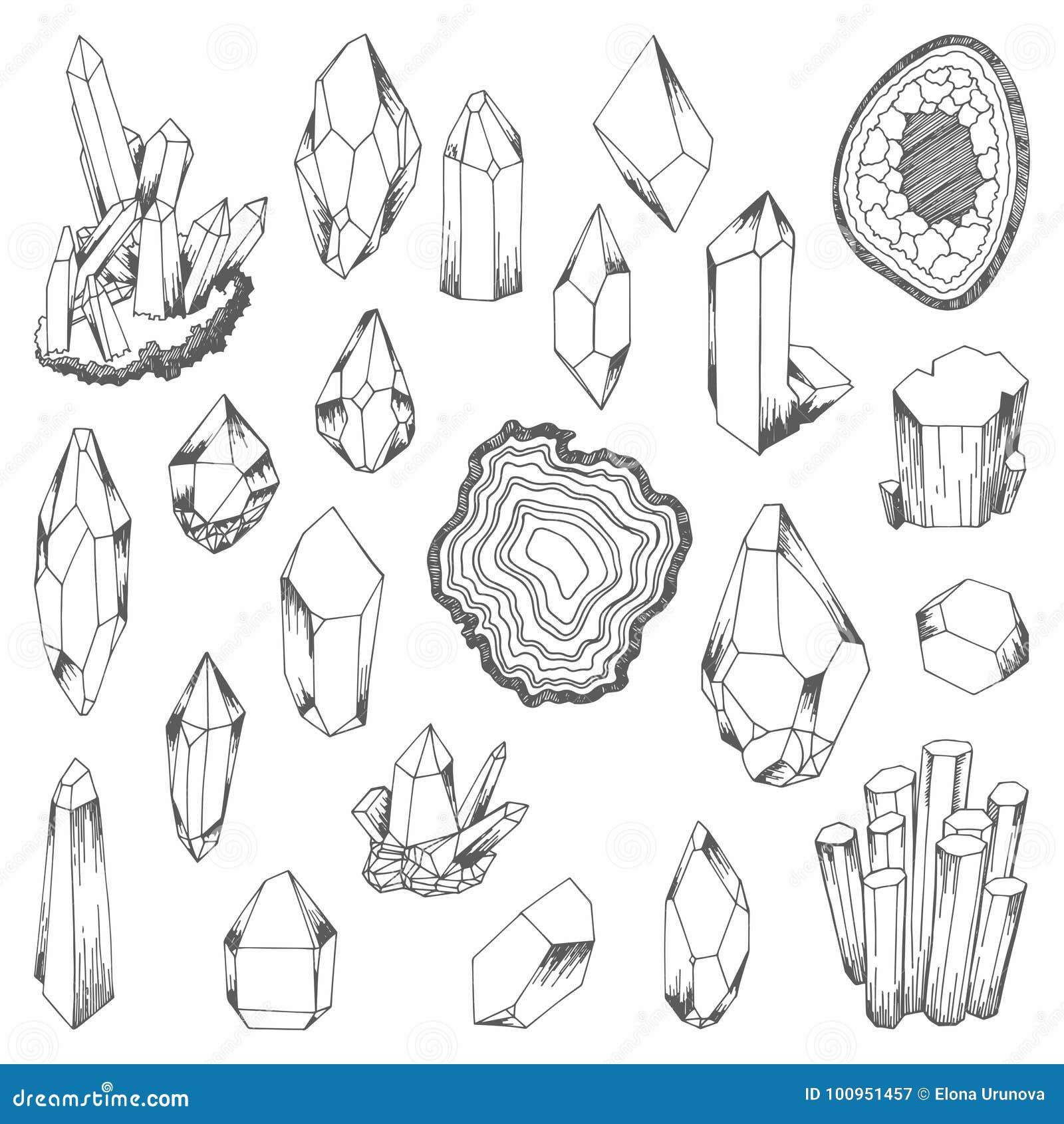 Minerals. Set of Vector Illustrations for Design Stock Vector ...