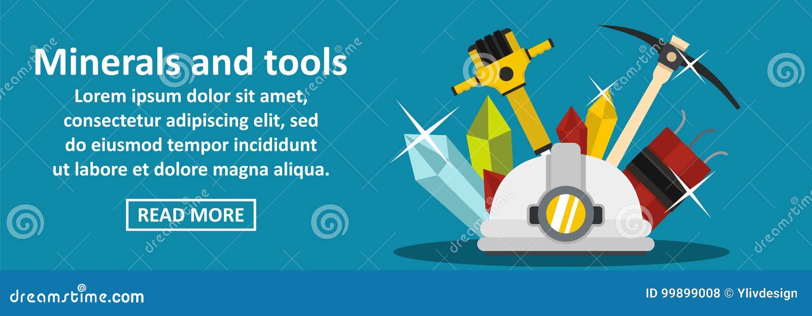 Minerals and Tools Banner Horizontal Concept Stock Vector ...