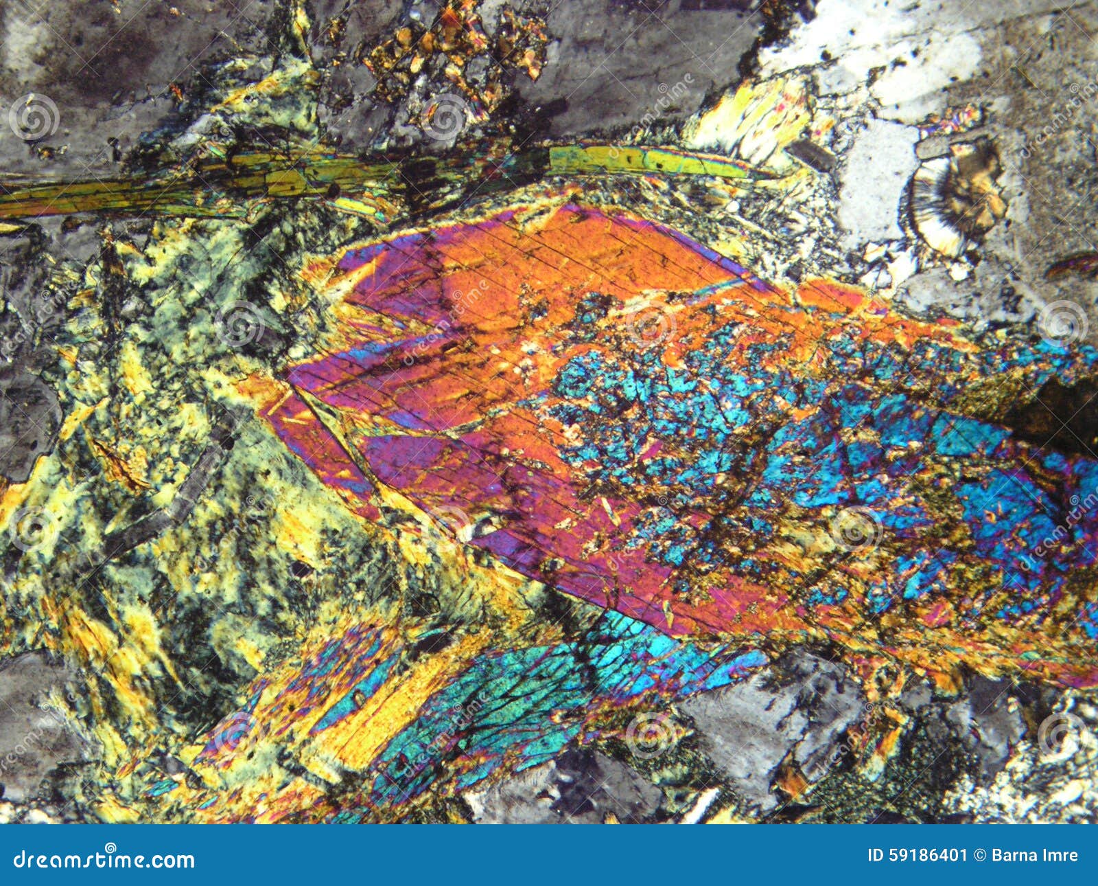 Minerals under microscope stock image. Image of coloured - 59186401