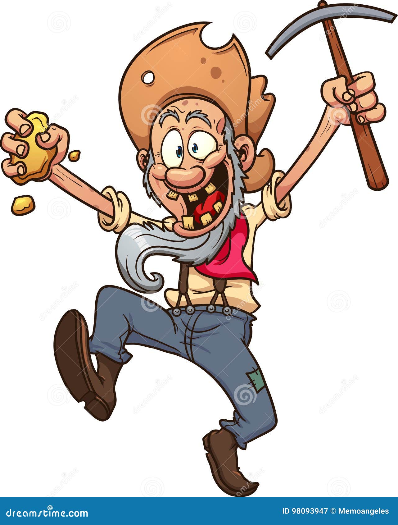 Minero feliz ilustración del vector. Ilustración de aislado - 98093947