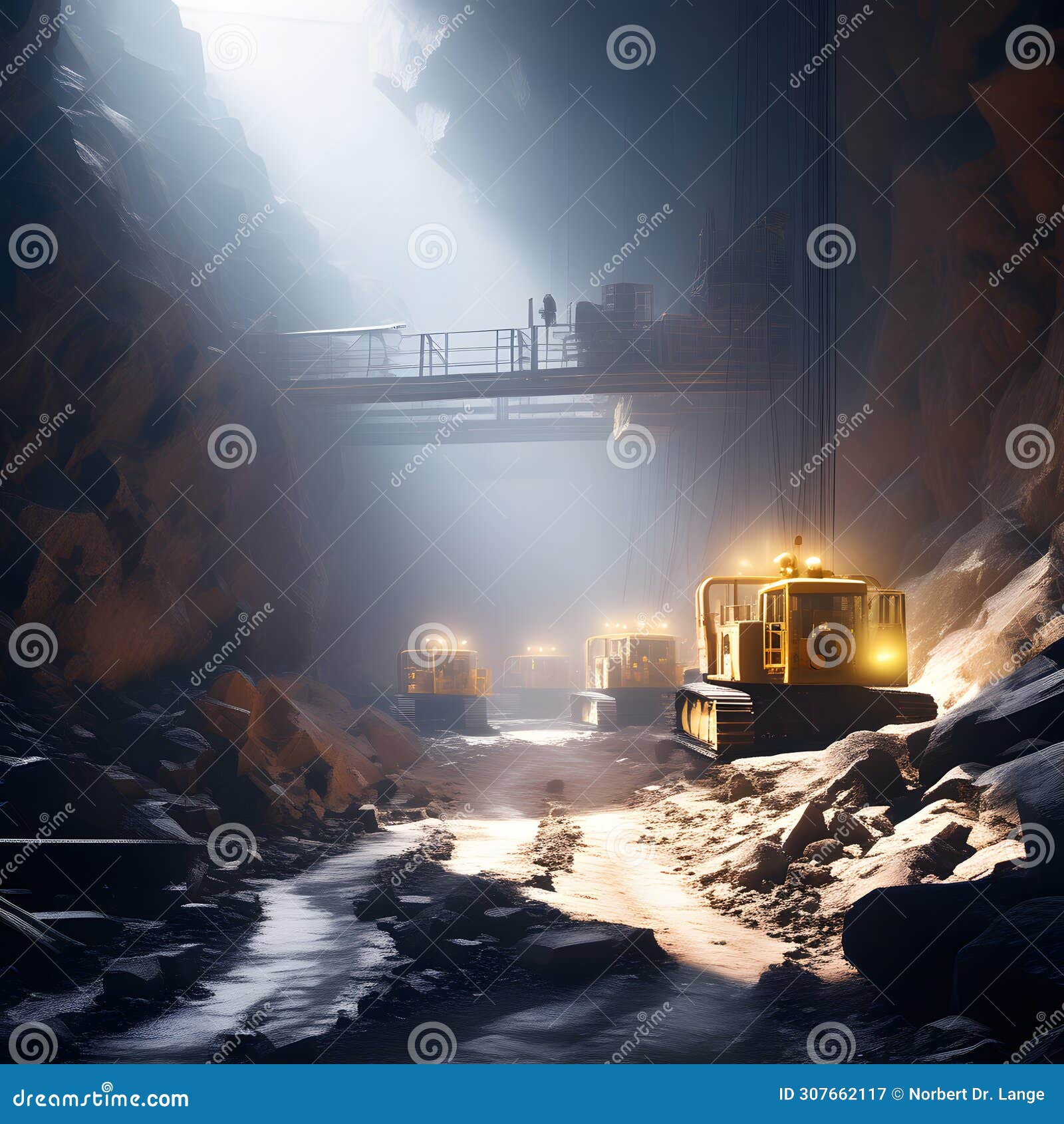 Underground Mining, Ai-generatet Stock Illustration - Illustration of ...