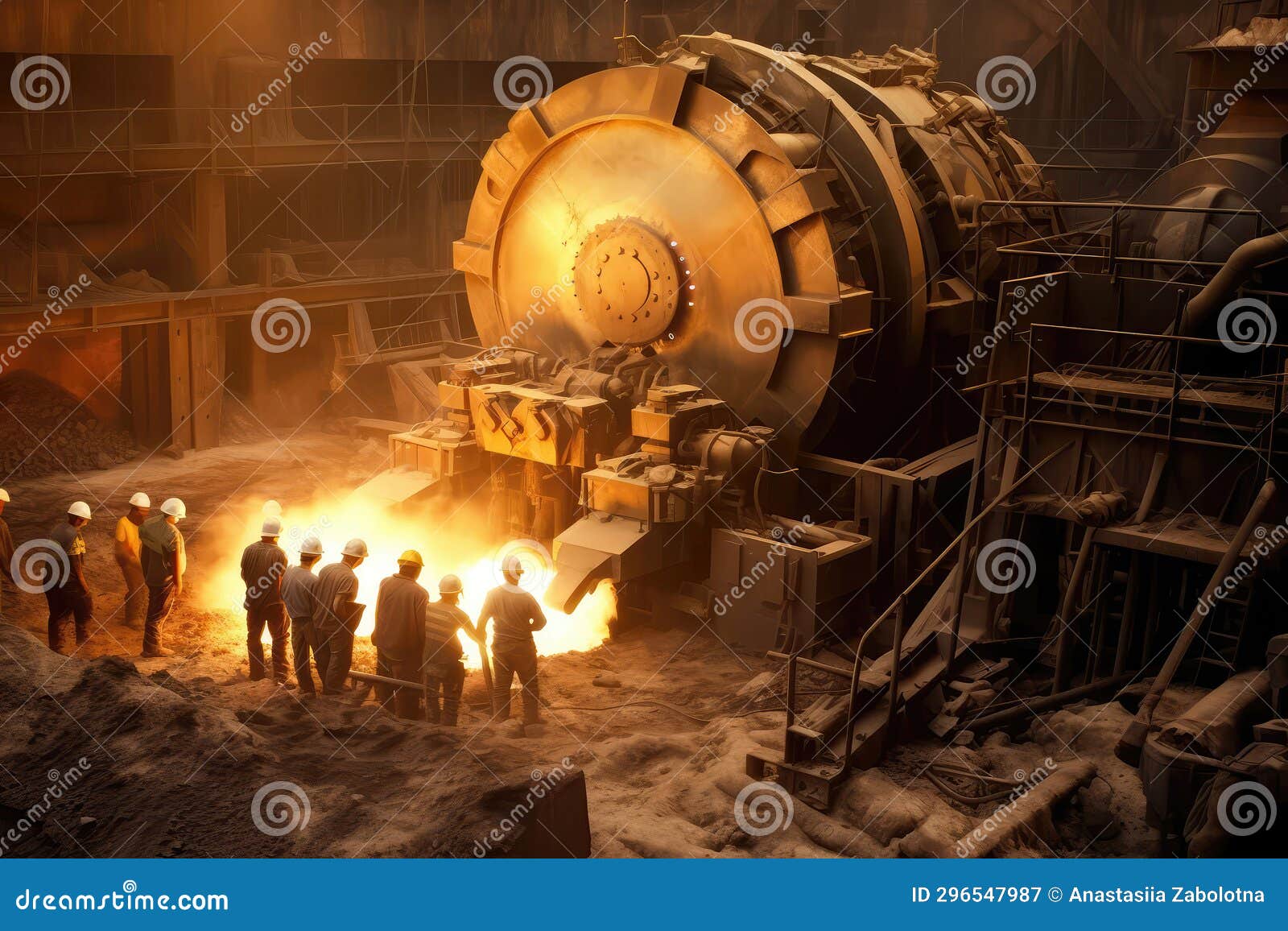 Miners Operating Machinery in an Openpit Nickel Mining Operation ...