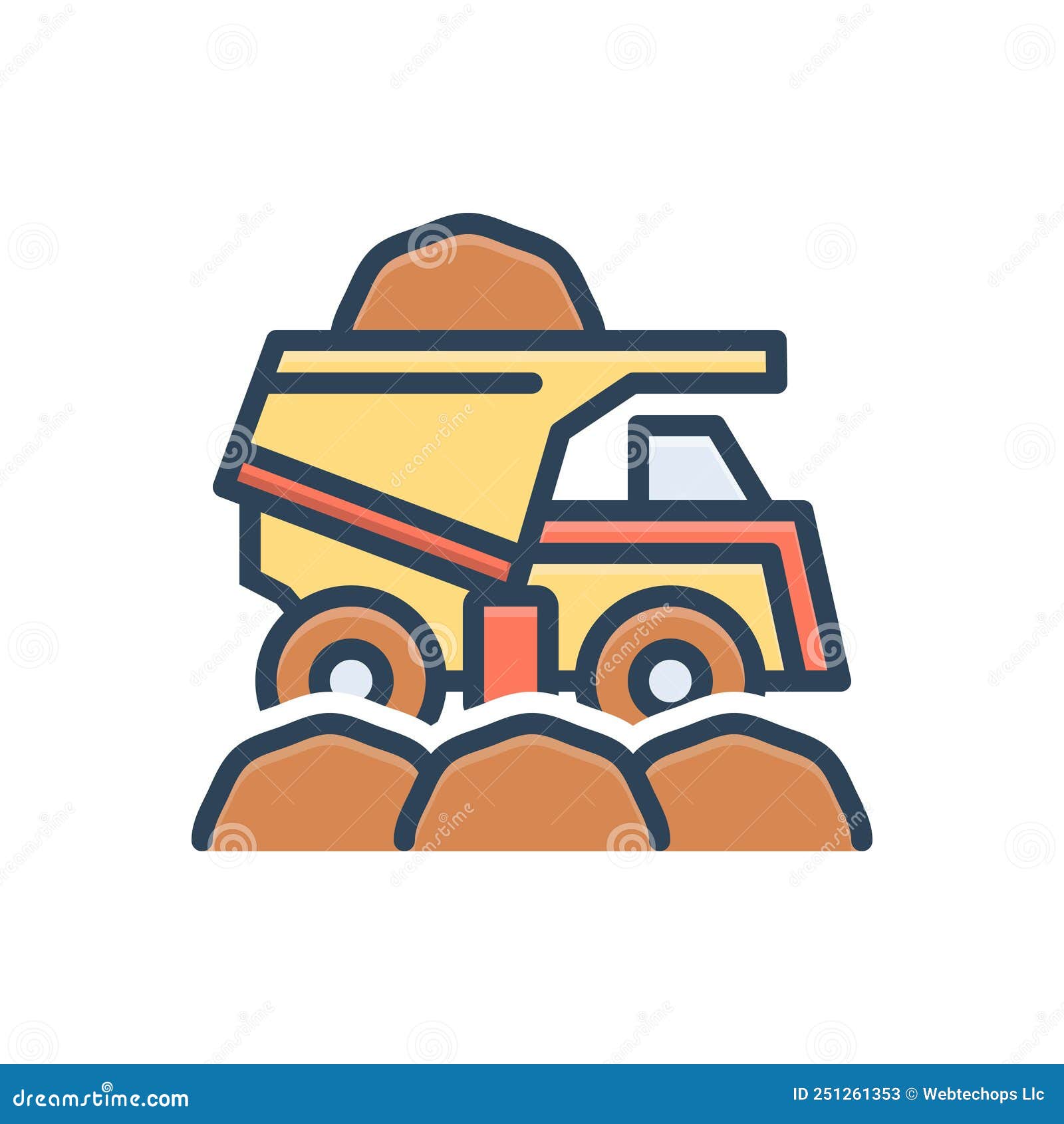 Color Illustration Icon for Mines, Industry and Coal Stock Illustration ...