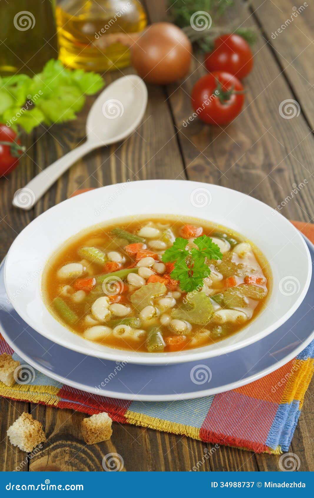 Minestrone stock image. Image of minestrone, plate, healthy - 34988737