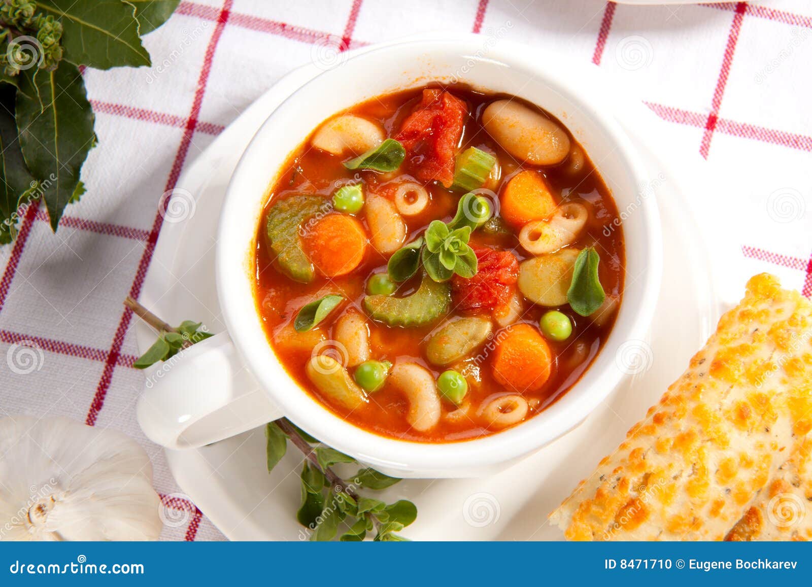 Minestrone soup stock photo. Image of meal, celery, bell - 8471710