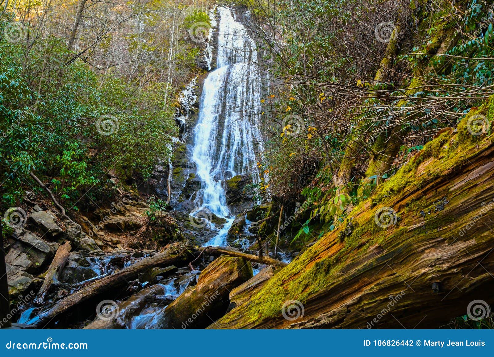 Mingo Falls stock photo. Image of trees, water, waterfall - 106826442