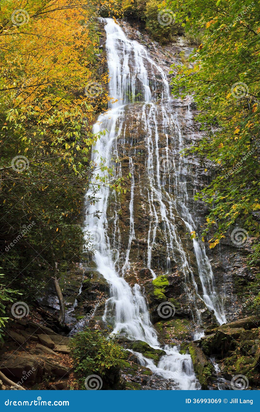 Mingo Falls Near Cherokee, North Carolina Stock Image - Image of indian ...