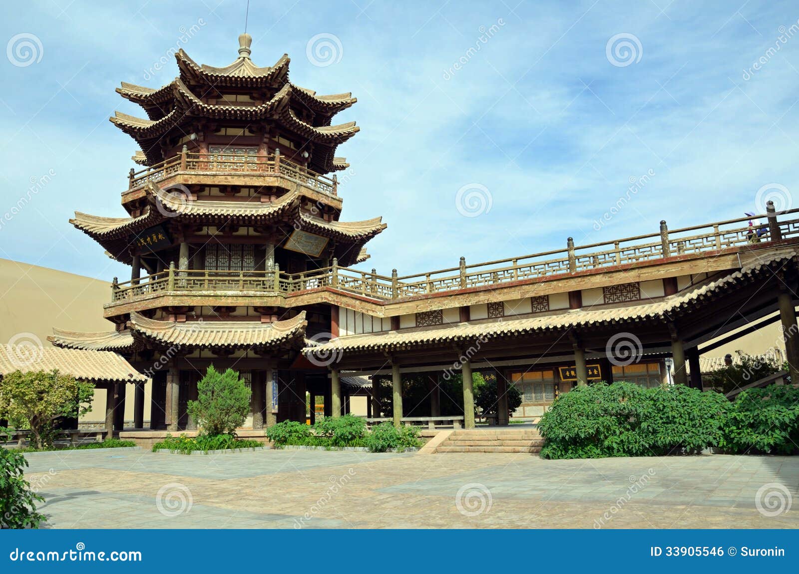 Mingyue Pavilion stock photo. Image of gansu, pavilion - 33905546