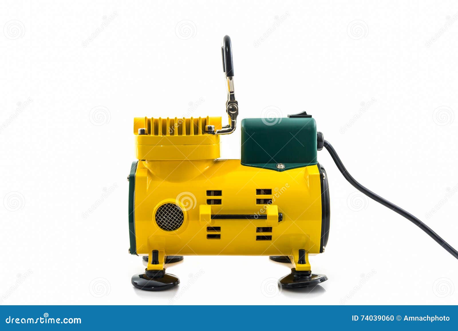 Mini air compressor. stock photo. Image of cylinder, electricity - 74039060