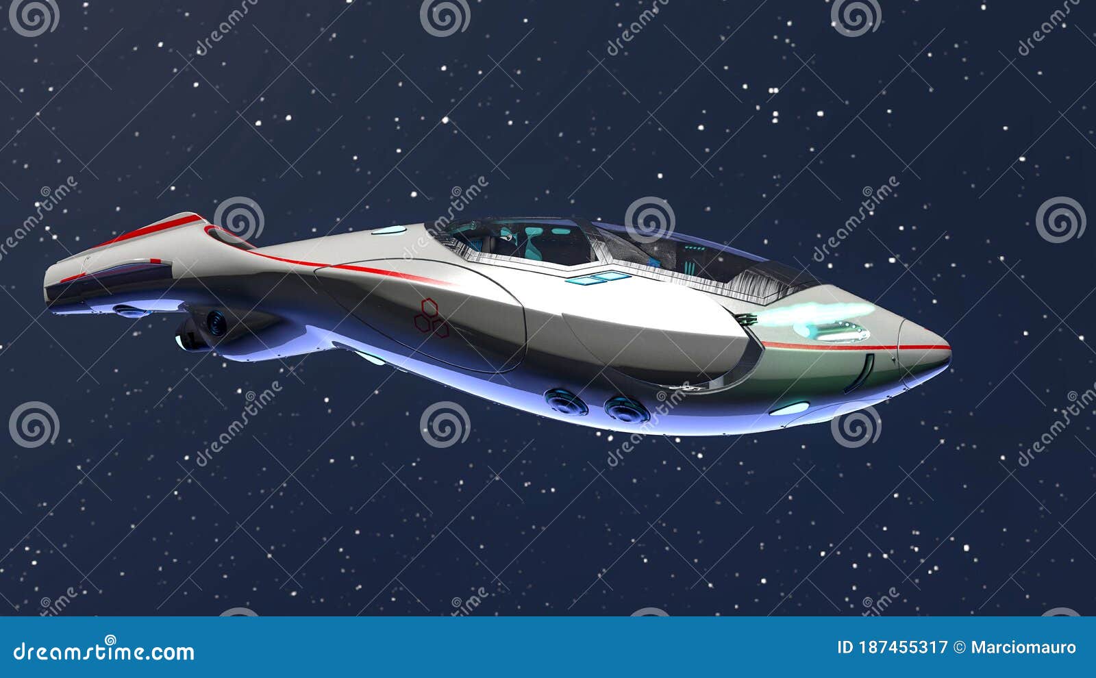 Mini Aircraft on Galaxy Side View Stock Illustration - Illustration of ...