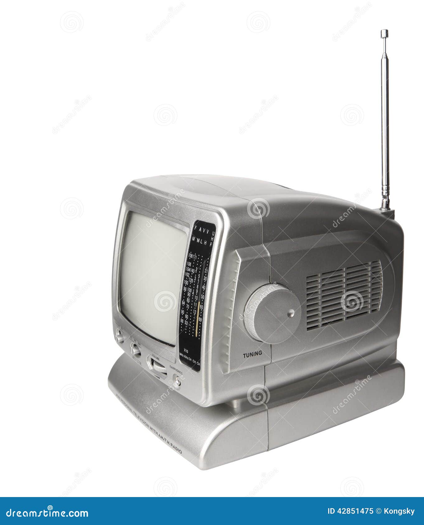 Mini Analog Television with Transistor Radio Isolated Clipping P Stock ...