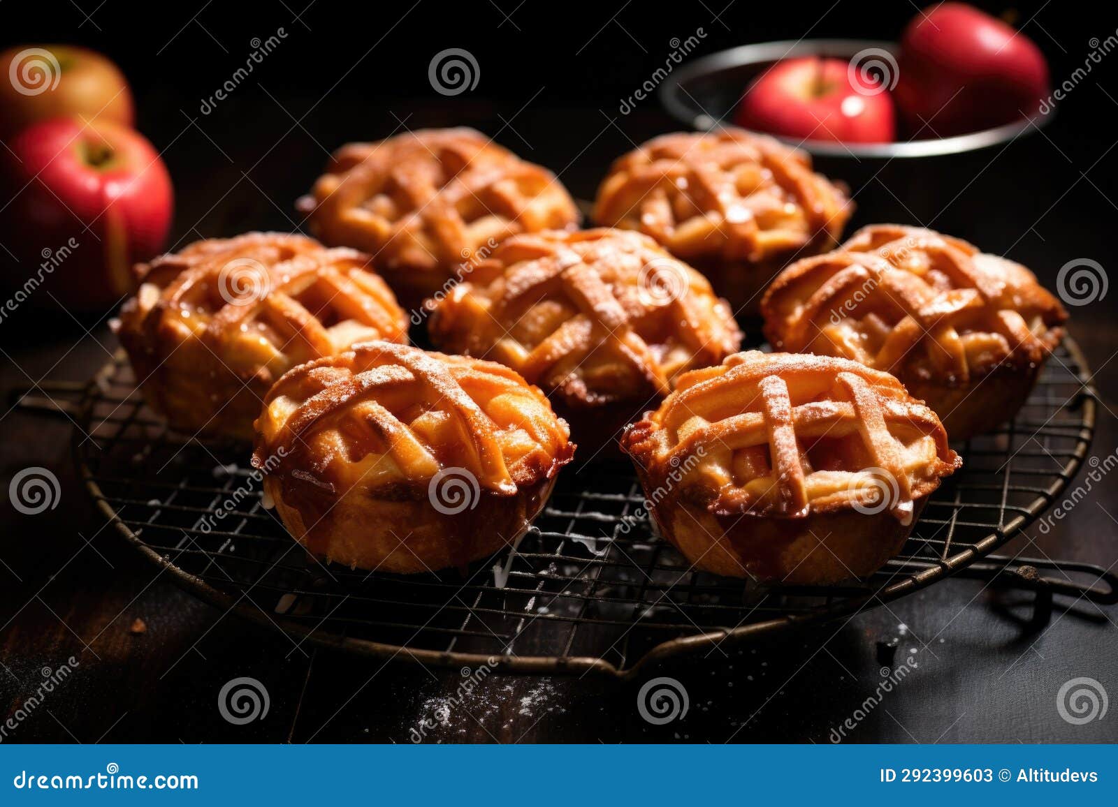 Mini Apple Pies Cooling Off on a Wire Rack Stock Image - Image of snack ...