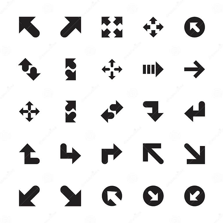 Mini Arrows Vector Icons 8 stock illustration. Illustration of dots ...