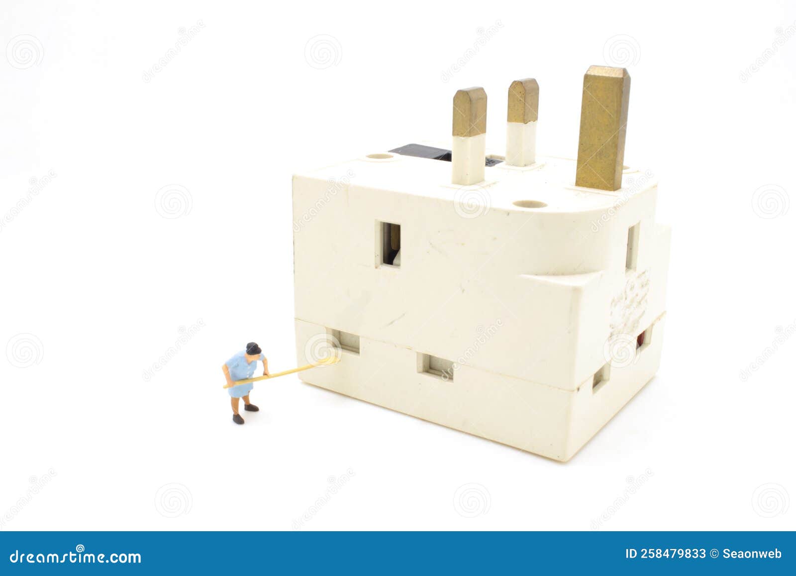 A Mini Baker Pulling Hot Bread To Electric Socket Stock Image - Image ...