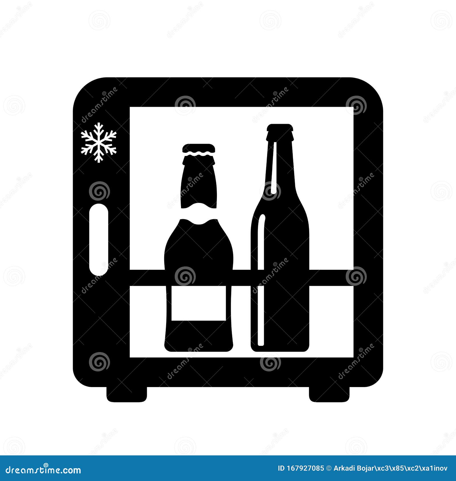 Mini Bar Fridge Vector Icon Stock Vector - Illustration of freeze ...