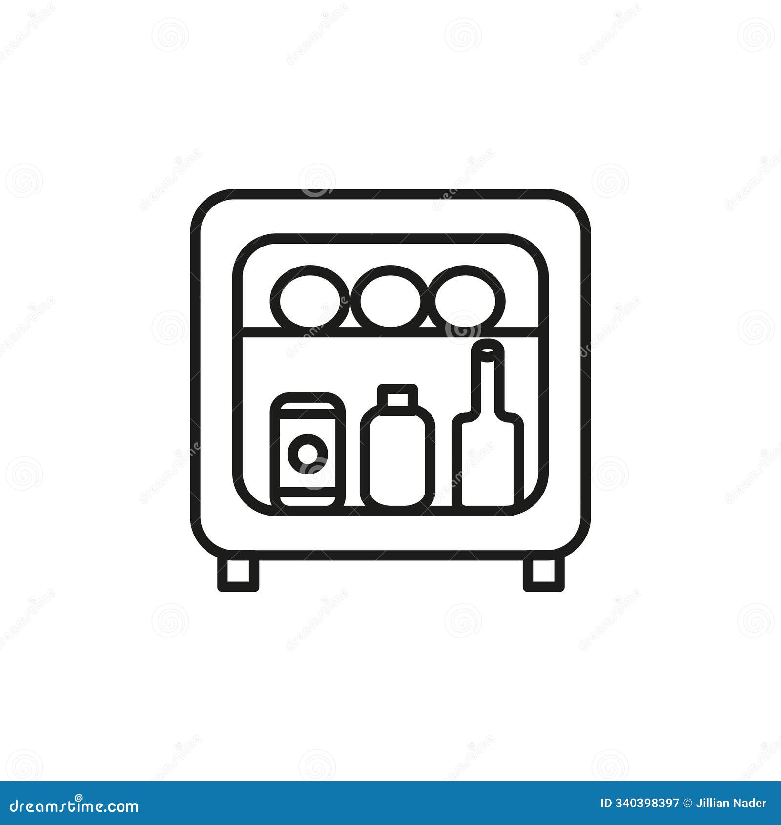 Mini Bar Icon Flat Line Symbol Set Stock Illustration - Illustration of ...