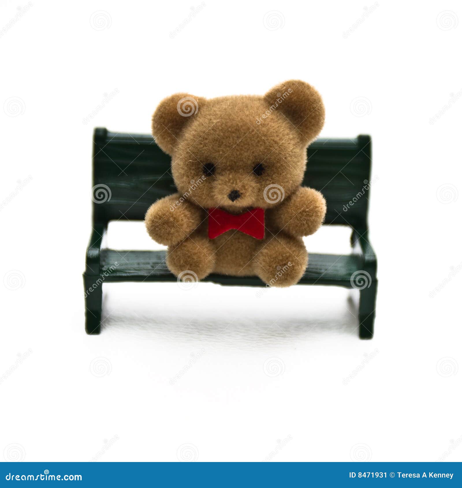 Mini Bear on Bench stock image. Image of small, flocked - 8471931
