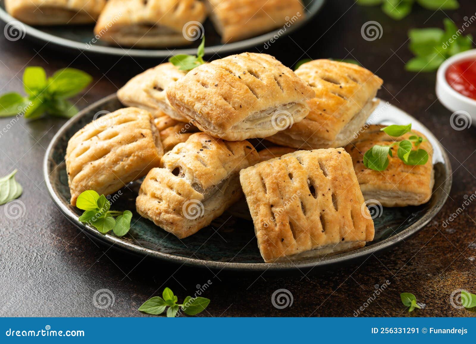 Mini Beef Patties with Vegetables and Red Wine Wrapped in Puff Pastry ...