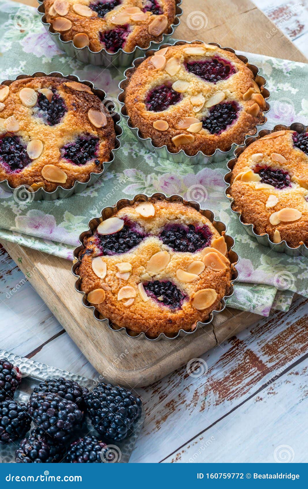 Mini Blackberry Bakewell Tarts Stock Photo - Image of brown, bakery ...
