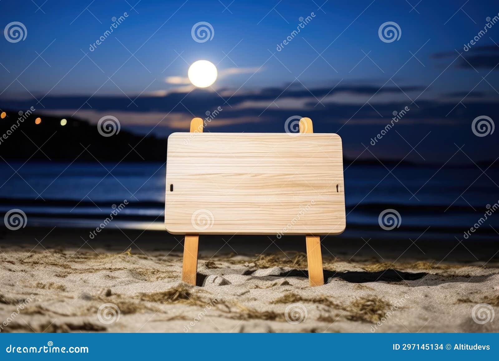 Mini Board Under the Moonlight Against Beach Backdrop Stock Photo ...