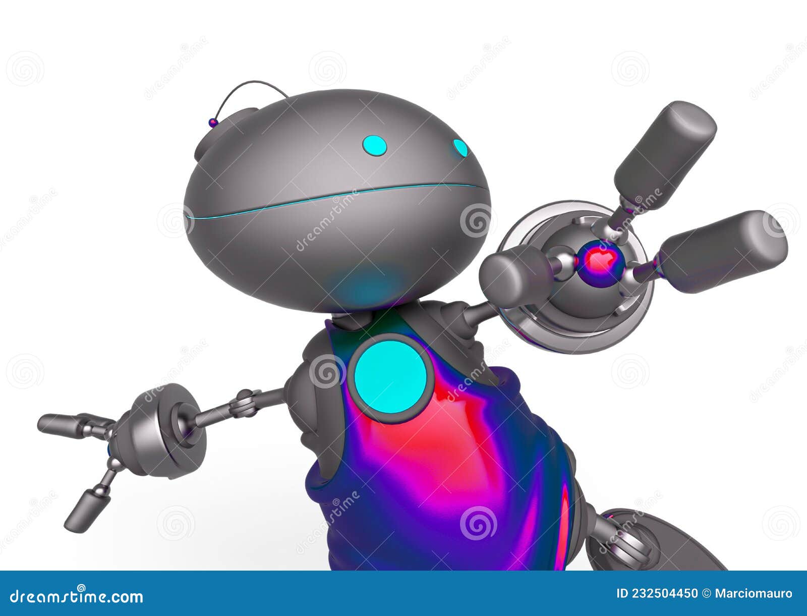 Mini Bot is Doing Some Exercises in White Background Close Up Stock ...