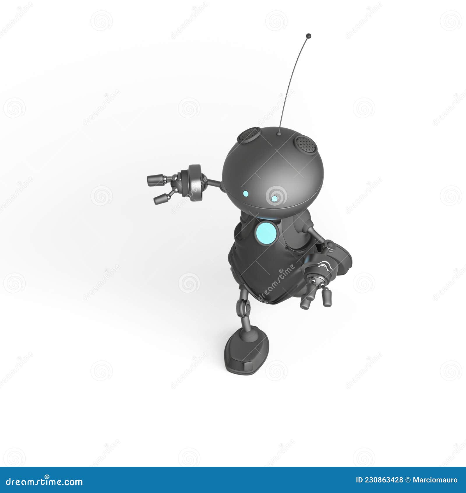 Mini Bot is Running in White Background Isometric View Stock ...