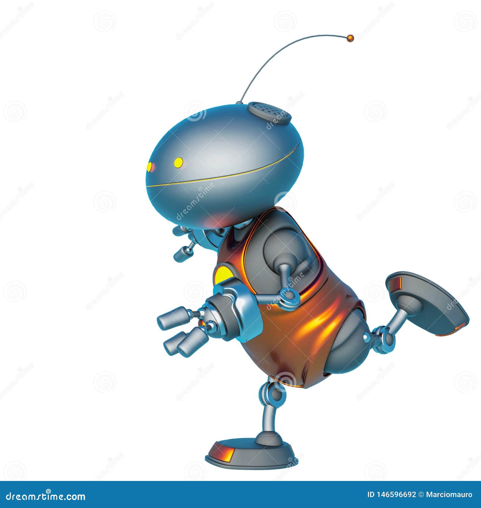 Mini Bot is Running in a White Background Stock Illustration ...