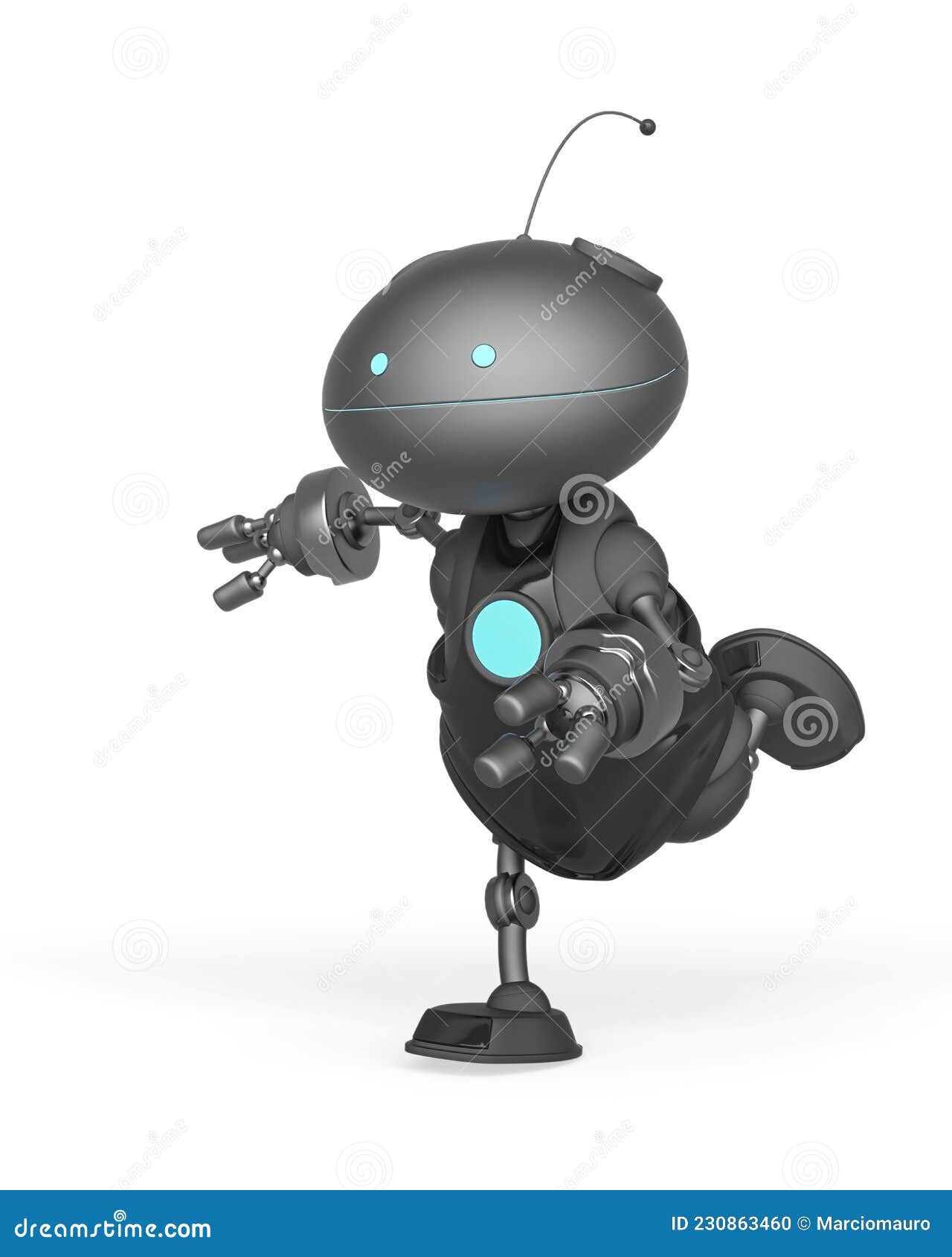 Mini Bot is Speeding Up in White Background Stock Illustration ...