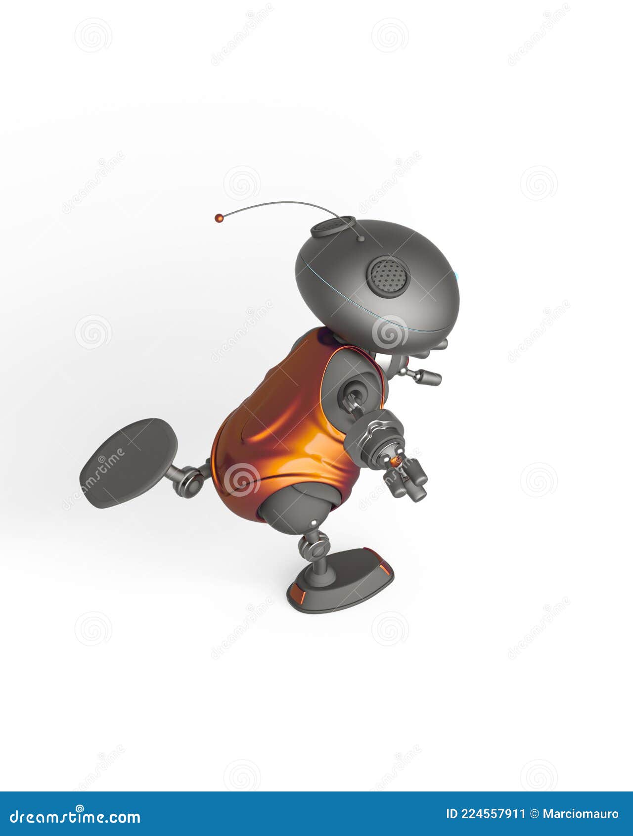 Mini Bot is Speeding Up in White Background Isometric View Stock ...