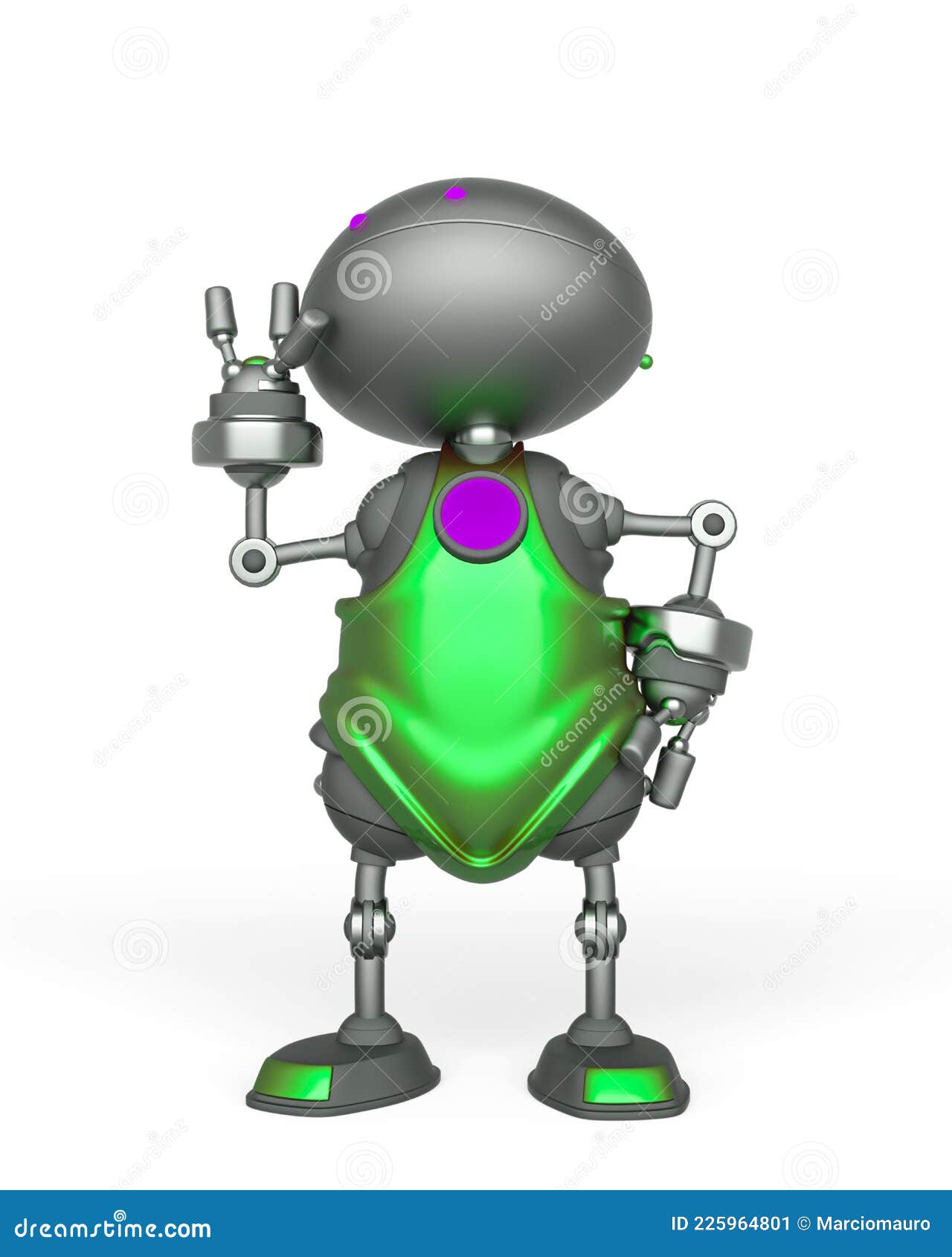 Mini Bot is Thinking about in White Background Stock Illustration ...
