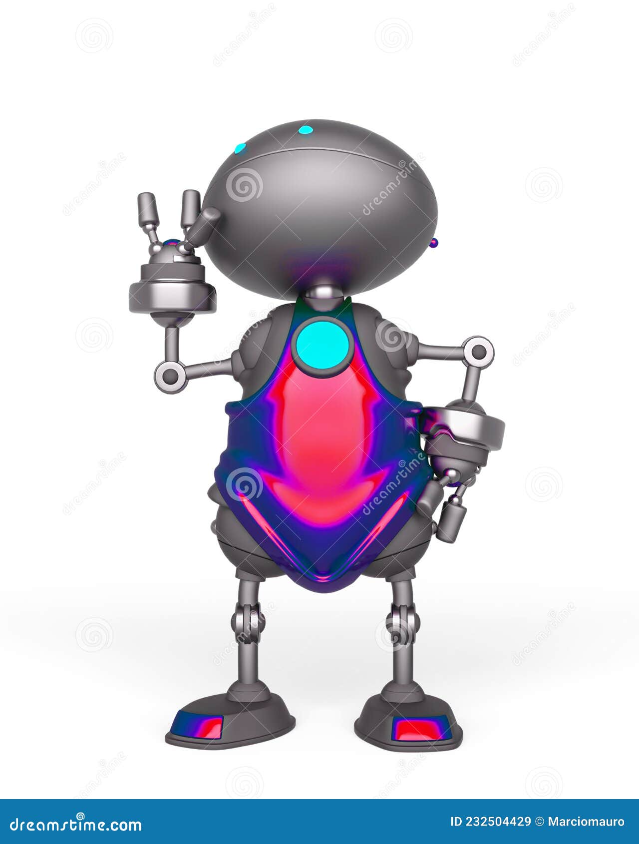 Mini Bot is Thinking about in White Background Stock Illustration ...
