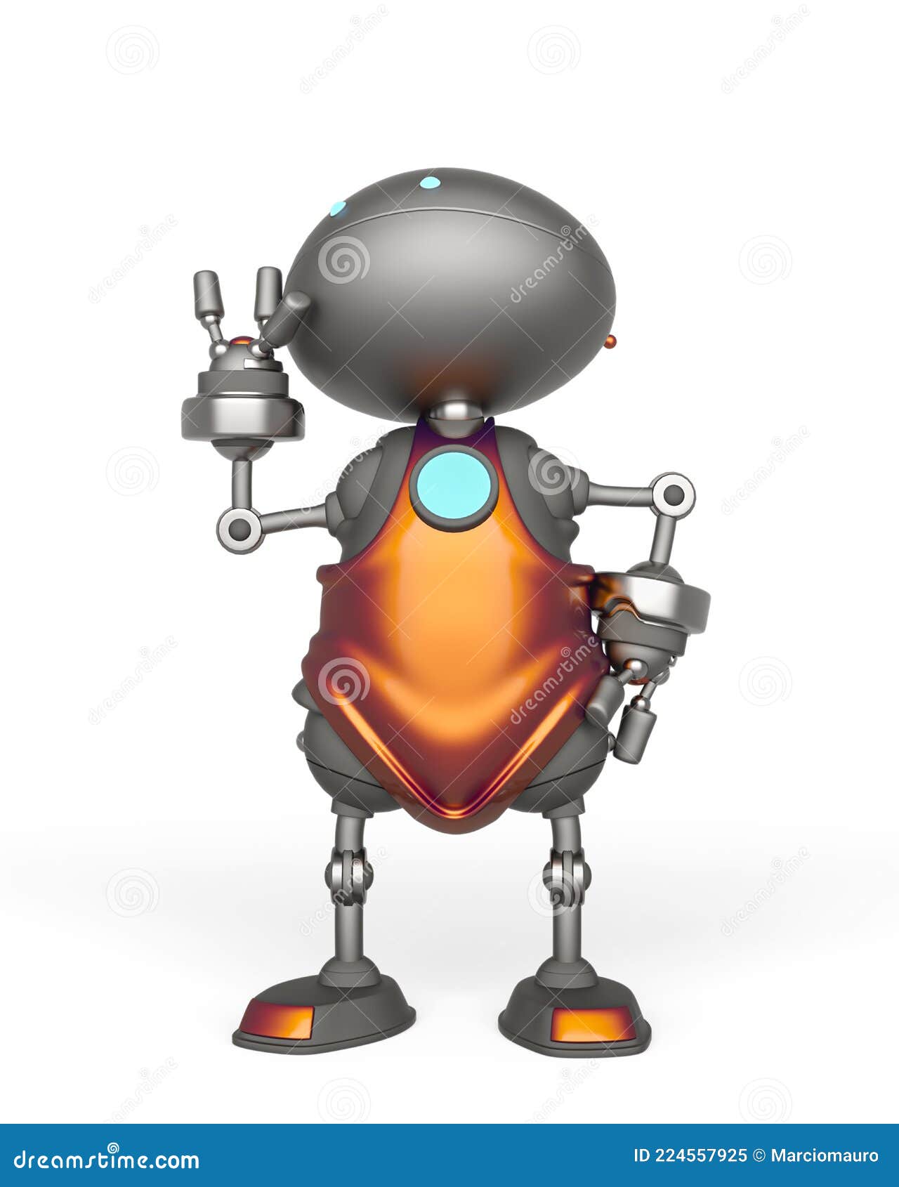 Mini Bot is Thinking about in White Background Stock Illustration ...