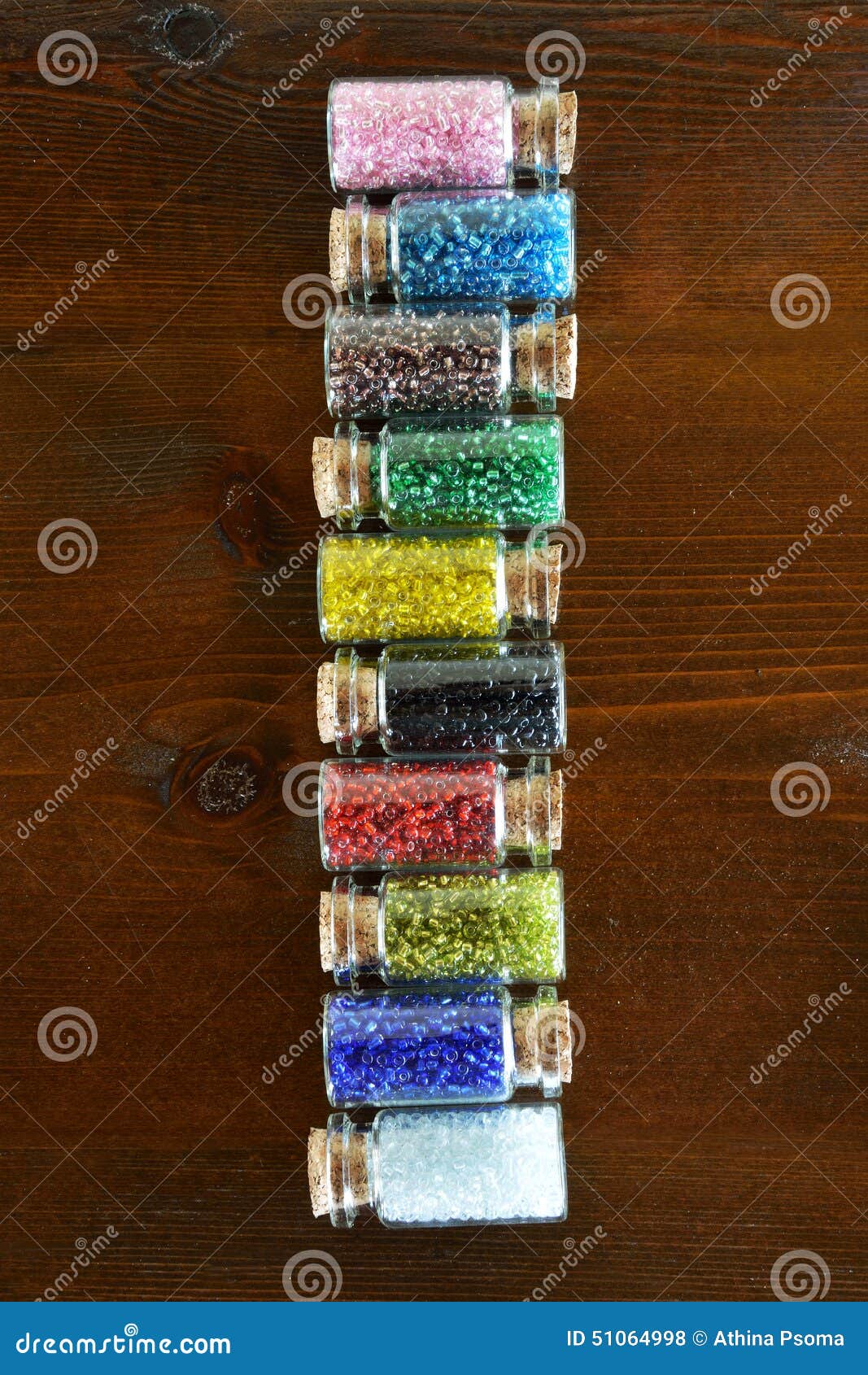 Mini bottles with beads stock photo. Image of deco, precious - 51064998