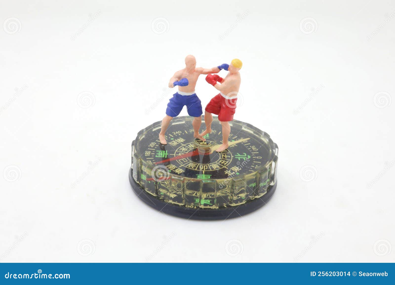 Mini of Boxers in Action on Compass Stock Photo - Image of protection ...