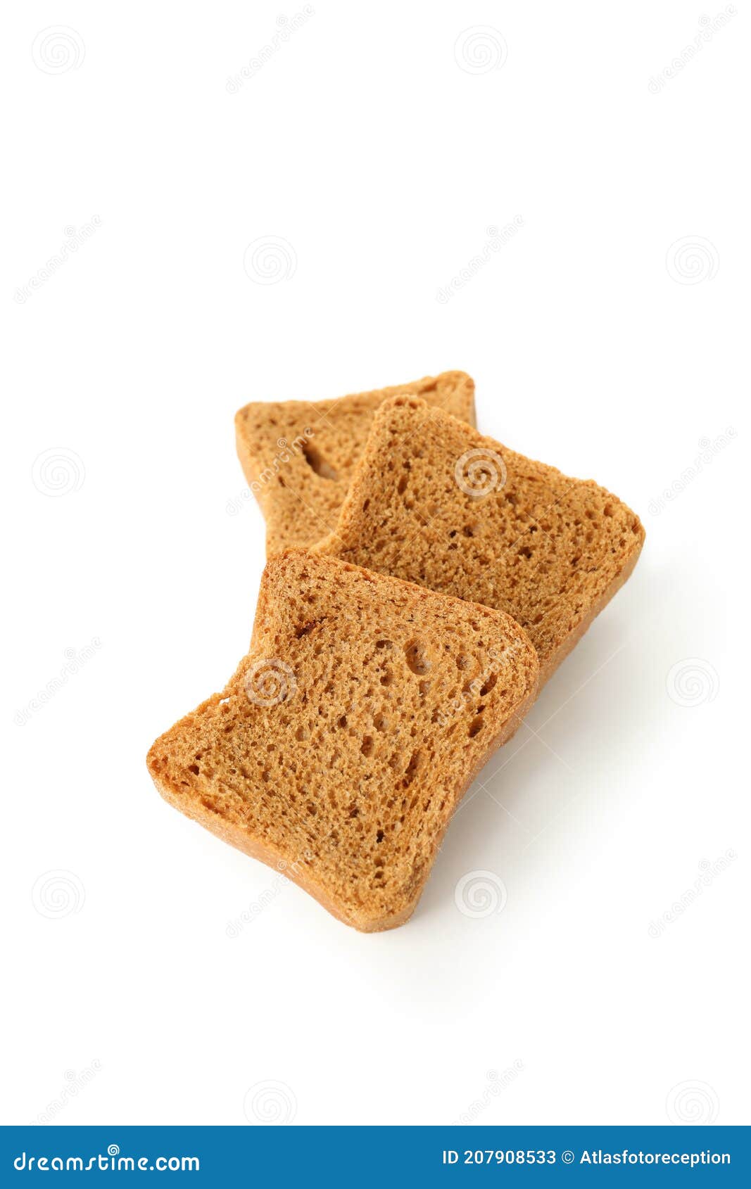 Mini Bread Pieces Isolated on White Background Stock Image - Image of ...