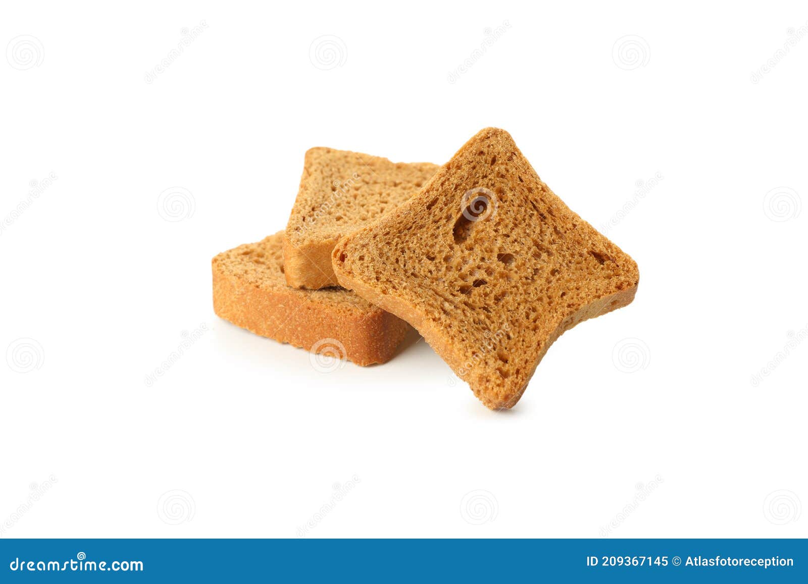 Mini Bread Pieces Isolated on White Background Stock Image - Image of ...