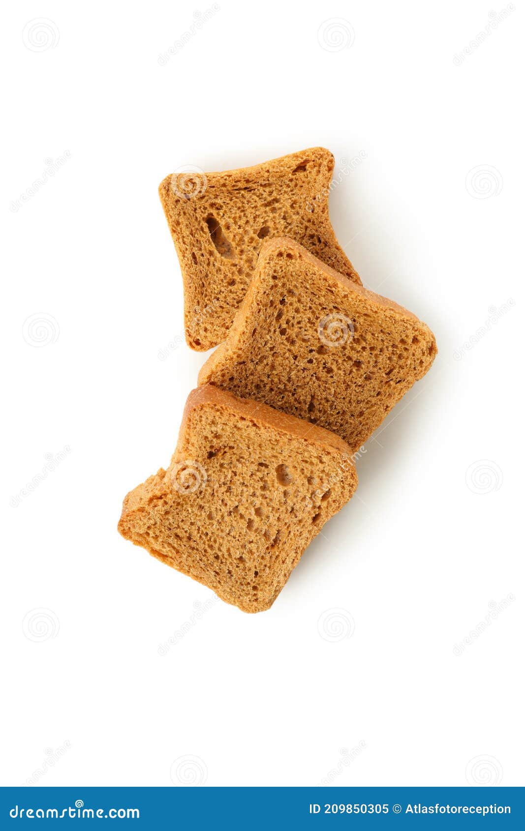 Mini Bread Pieces Isolated on White Background Stock Image - Image of ...