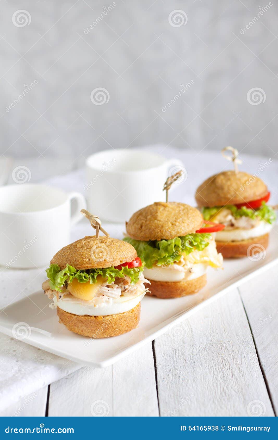 Mini breakfast burgers stock photo. Image of eggmuffin - 64165938