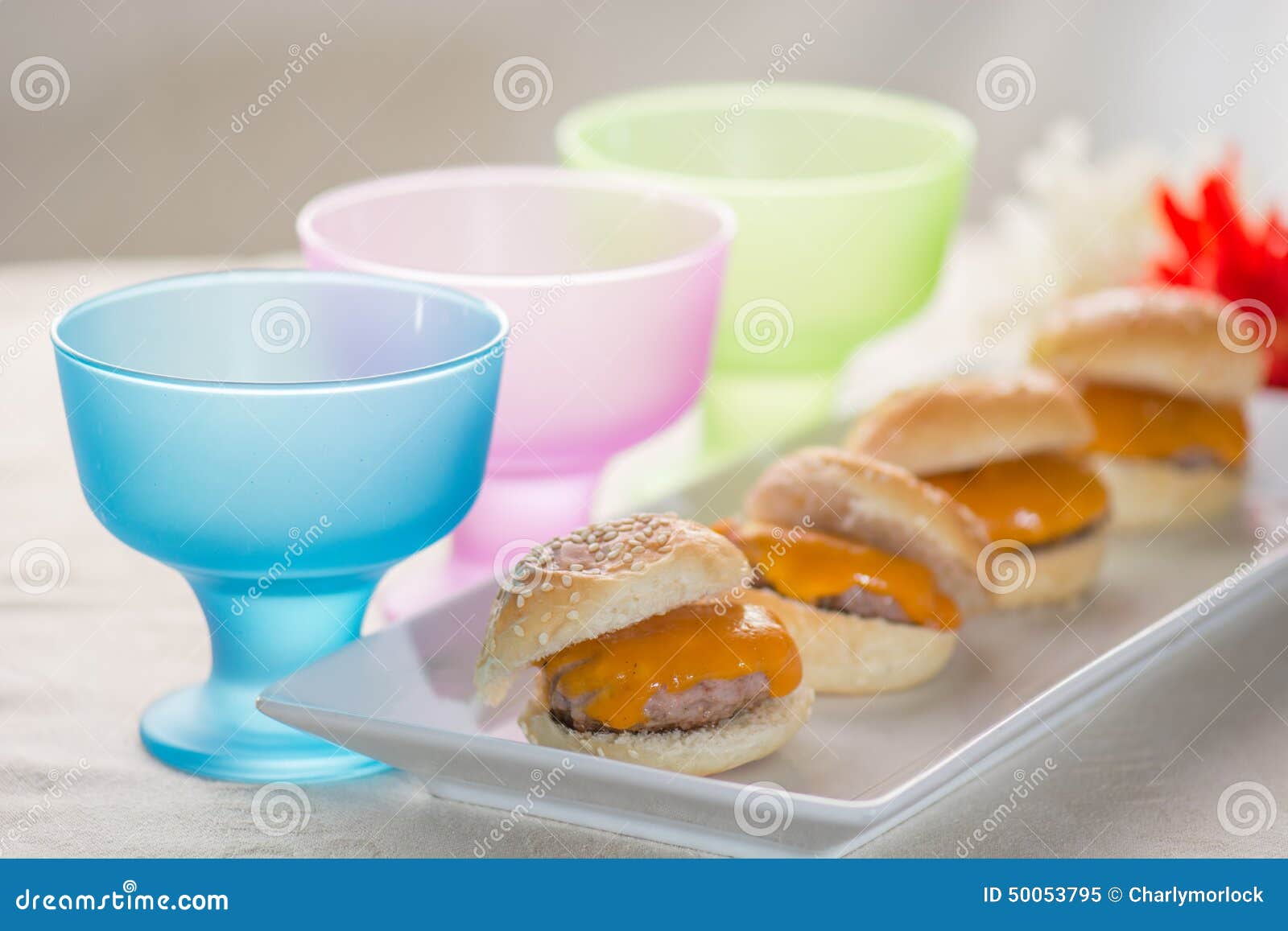 Mini Burger with Colored Glass Stock Image - Image of health, asian ...